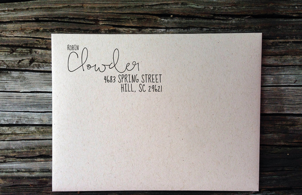 Staggered Calligraphy Address Labels – Ladybug Notes